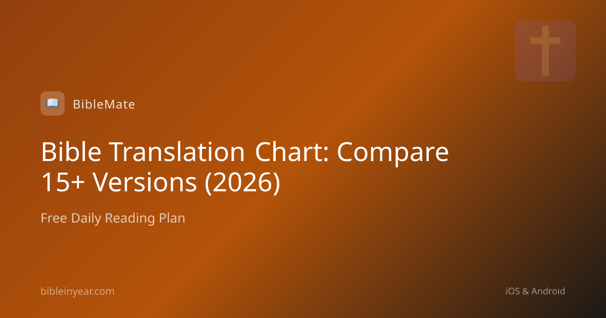 Bible Translation Chart: Compare 15+ Versions (2026)